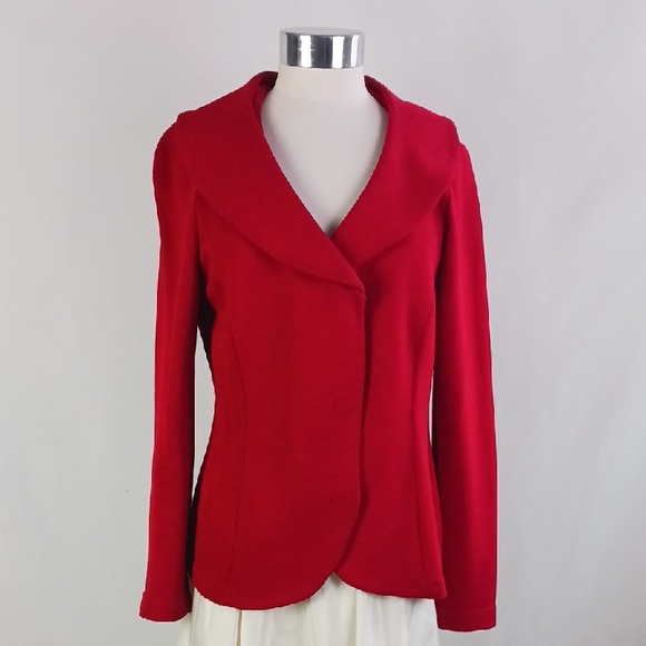 St. John | Jackets & Coats | St John Red Shawl Collar Jacket | Poshmark